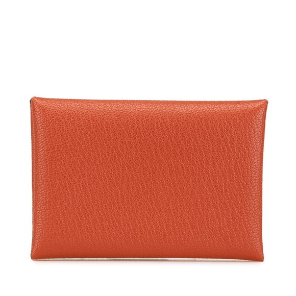 Hermes | Bags | Hermes Calvi Duo Coin Case Wallet Card Brown Chevre ...